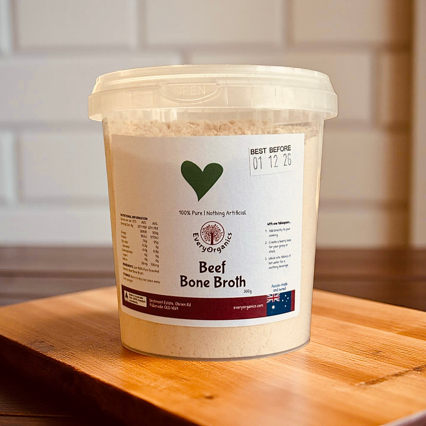 100% Pure Swedish Beef Bone Broth, plain, 300g – EveryOrganics